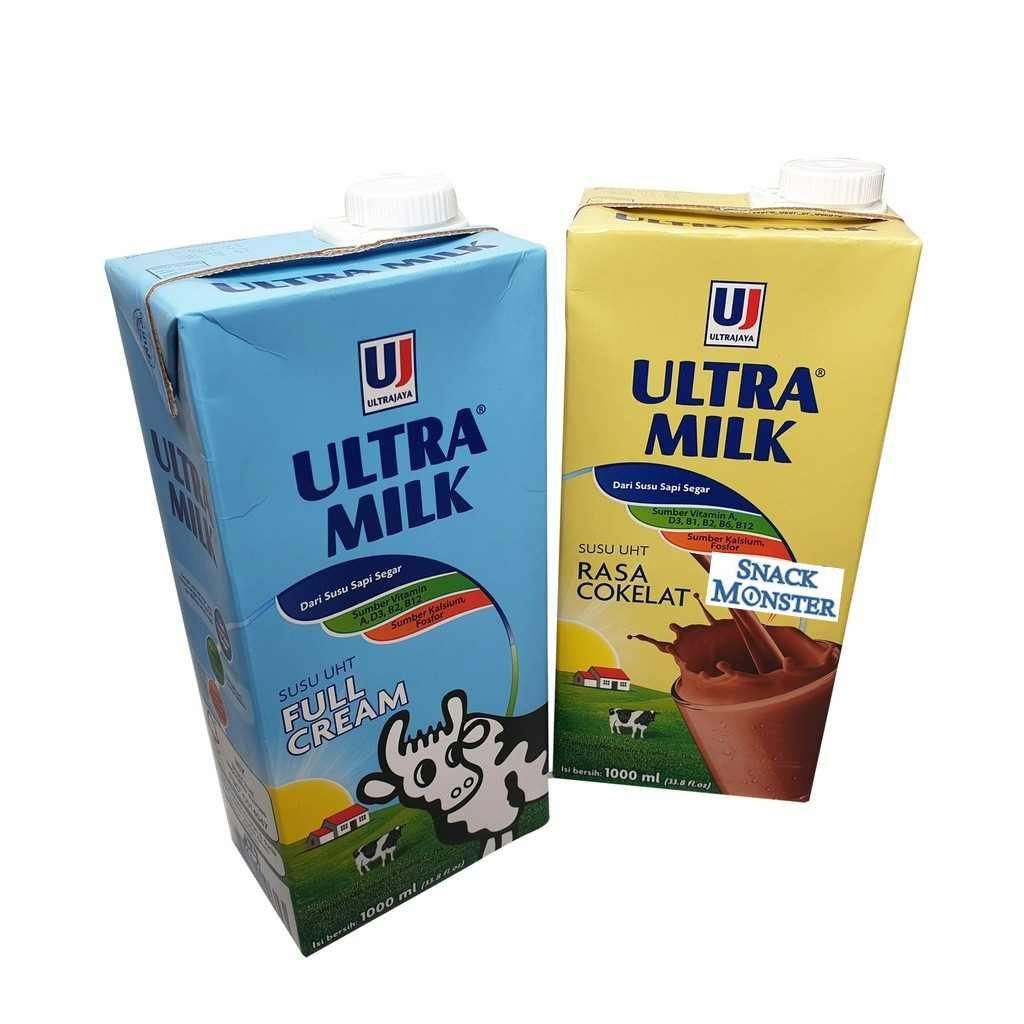 Jual Ultra Milk Susu Ultra UHT Full Cream Plain Coklat - Netto 1 Lt ...