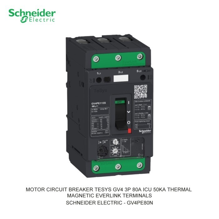 Jual MOTOR CIRCUIT BREAKER TESYS GV4 3P 80A ICU 50KA THERMAL MAGNETIC ...