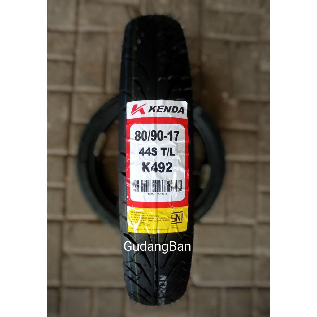 Jual ( TUBELESS K492 - RING 17 ) UK 80 90 17 BAN LUAR MOTOR KENDA TUBELESS FREE PENTIL ORIGINAL ...