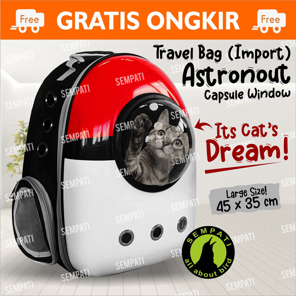 Jual SEMPATI Tas Kucing Ransel Space Capsule Import Tas Gendong Kucing ...