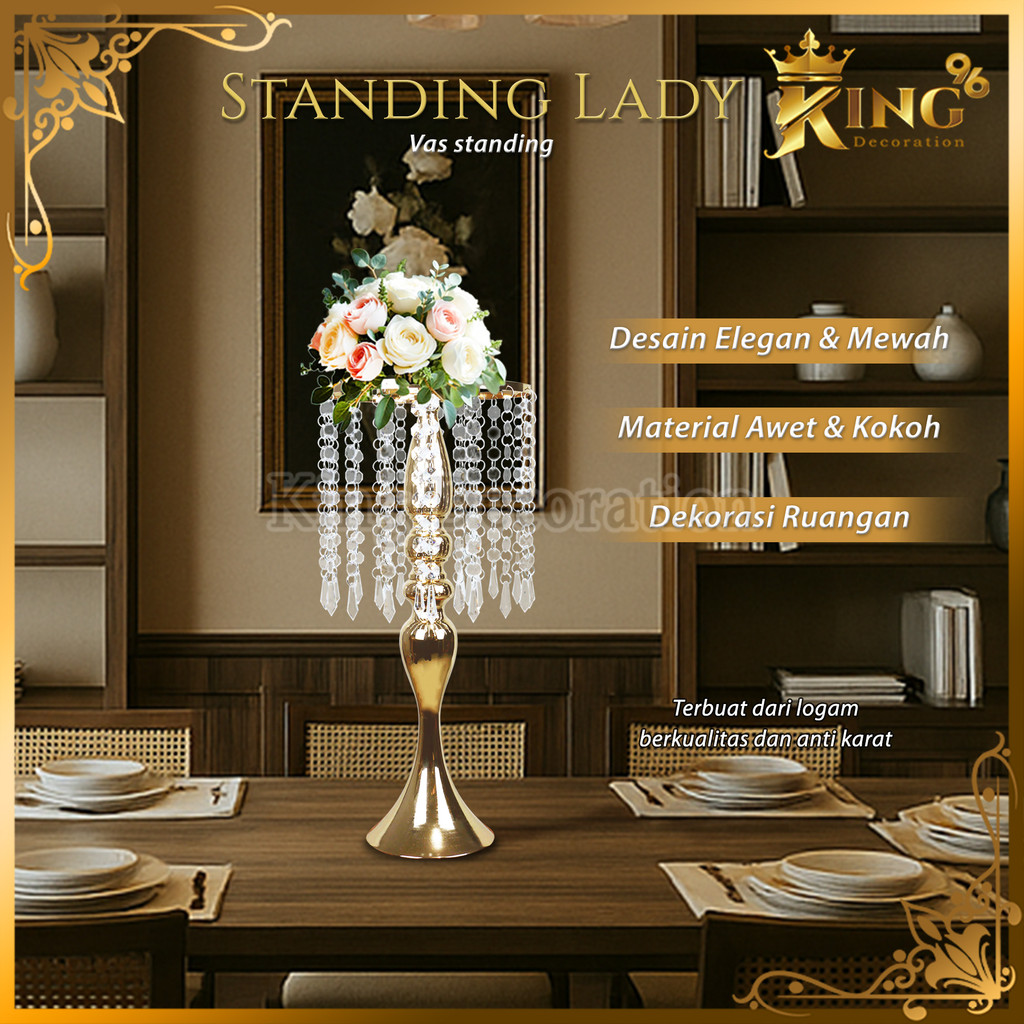Jual (KING)VAS BUNGA STANDING LADY DEKOR MEJA PELAMINAN | DEKORASI ...