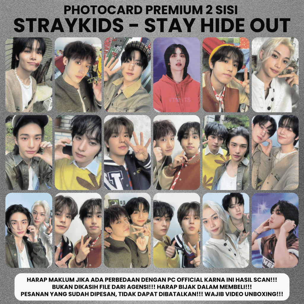 Jual (ISI 8 PCS) Photocard Stray Kids STAY HIDEOUT - PC 2 SISI SKZ KPOP ...