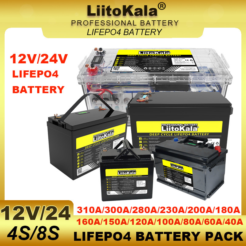 Jual LiitoKala 12V/24V/48V 310ah 280ah 180Ah 150AH 100ah LiFePO4 Battery 12.8V Lithium Iron ...