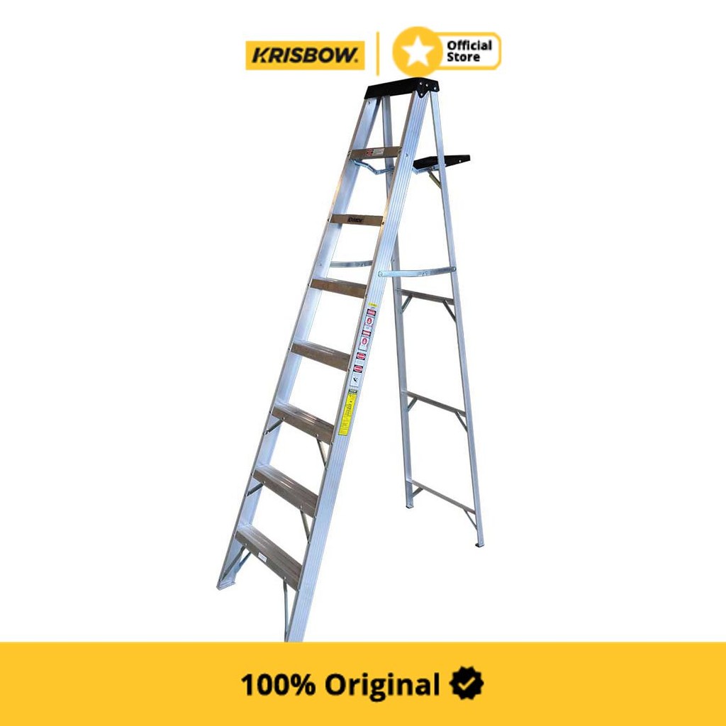 Jual Krisbow Tangga Lipat Aluminium Heavy Duty 8 Step 2.4 mtr | Shopee ...