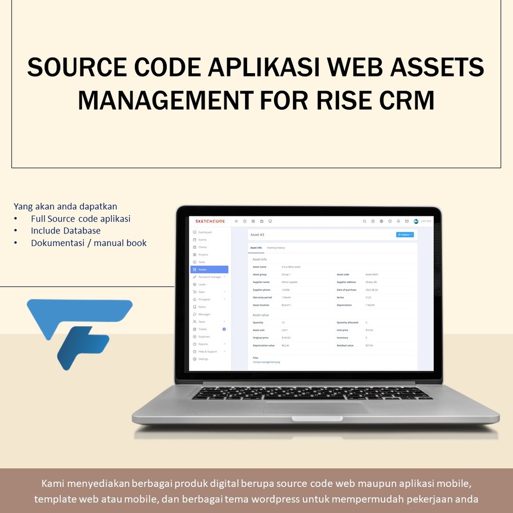 Jual SOURCE CODE APLIKASI WEB ASSETS MANAGEMENT FOR RISE CRM | Shopee Indonesia