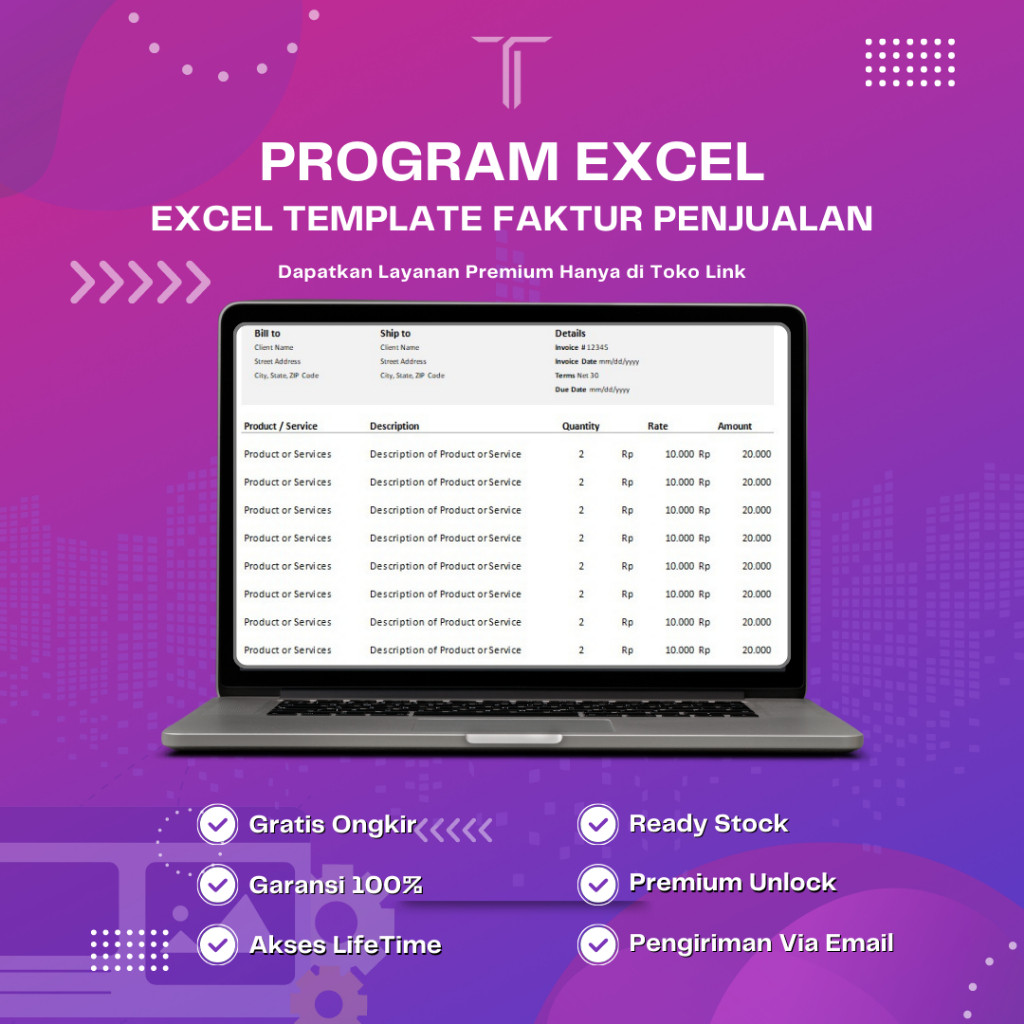 Jual Excel Template Faktur Pembelian Invoicing Otomatis | Shopee Indonesia