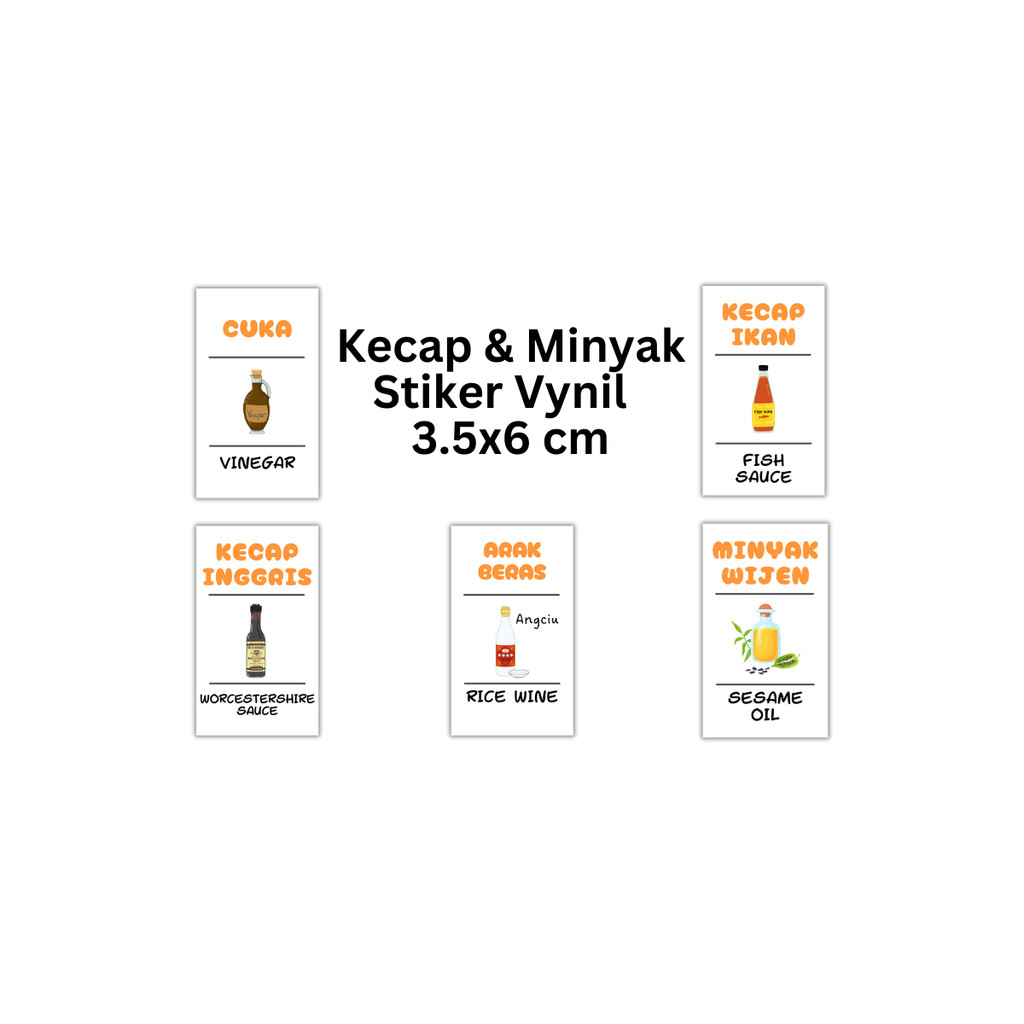 Jual KIM SHOP Label Stiker Bumbu Dapur Custom Aneka Minyak dan Kecap ...