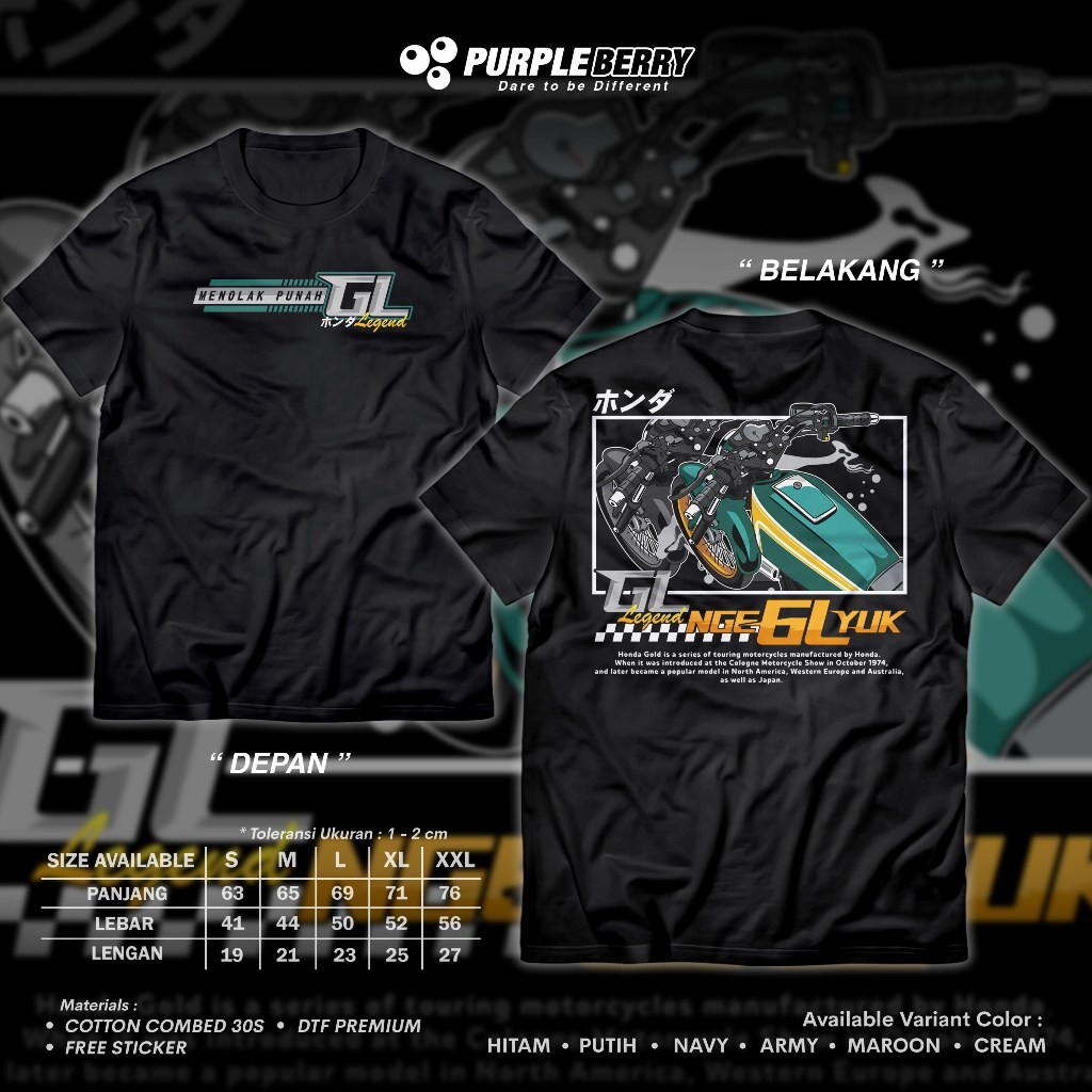 Jual Kaos Honda GL Max Menolak Punah Klasik Legend - Baju Distro Motor Tua Racing Honda Gank ...