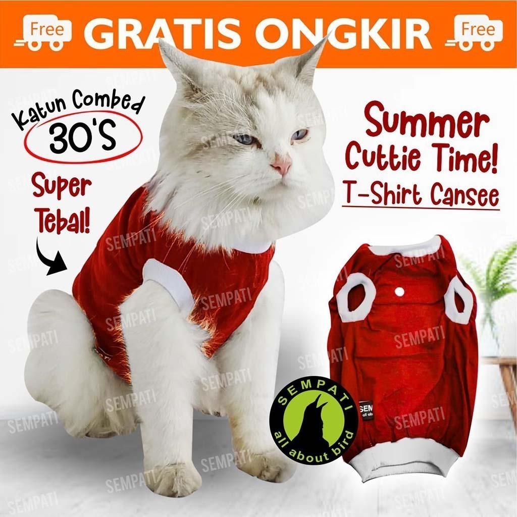 Jual SEMPATI Baju Katun Combed 30s Baju Kucing Anjing Kaos Singlet T ...