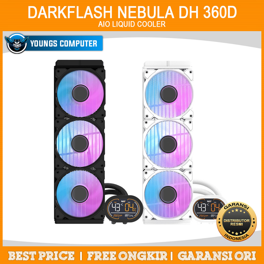 Jual Aigo DarkFlash Wave DH360D 360mm LED Display Magnetic Modular AIO ...