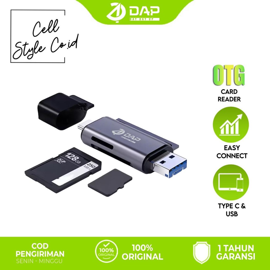 Jual Pembaca Kartu DAP D-CR02 USB 3.0 & Micro ke TF & SD Kecepatan 0 ...