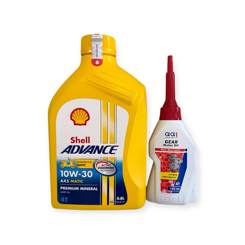 Jual Oli Shell Advace AX5 matic 10W30 0.8L & GGI Gear Oli 120 ML (Paket ...