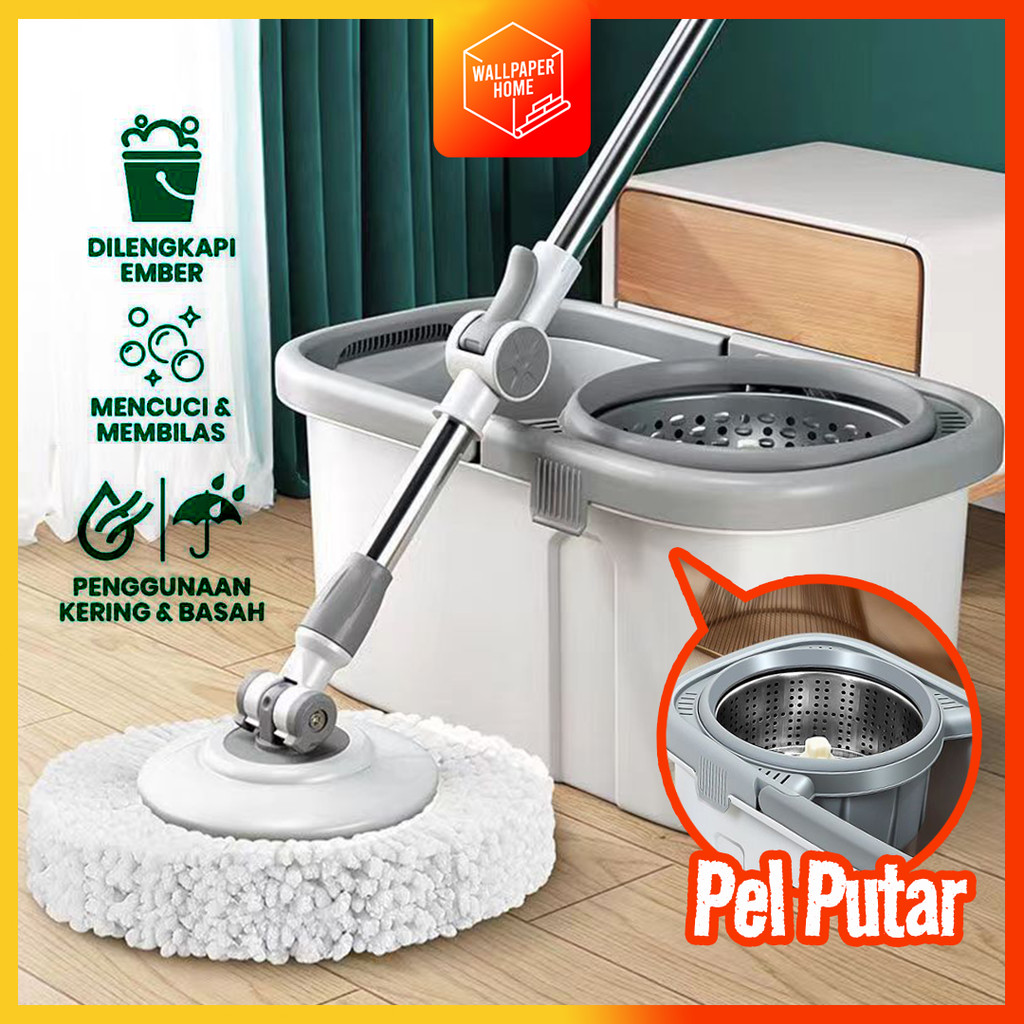 Jual Alat Pel Lantai Stainless Mop Dengan Ember Pencuci Satu Set Pel ...