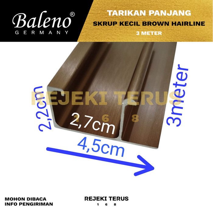 Jual Tarikan Panjang Profil Aluminium Skrup Kecil Brown Hairline Baleno ...