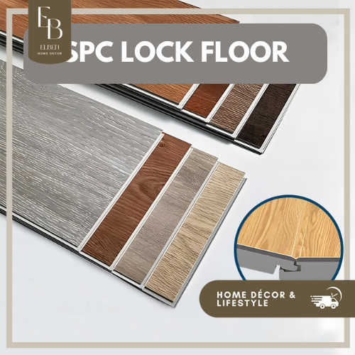 Jual Lantai SPC Motif Kayu Sistem Click Anti Rayap / Lantai SPC 5mm / Spc Flooring Click ...