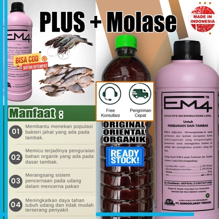 Jual EM4 Perikanan Pink Plus Molase 1 Liter Fermentasi Organik Hasil ...