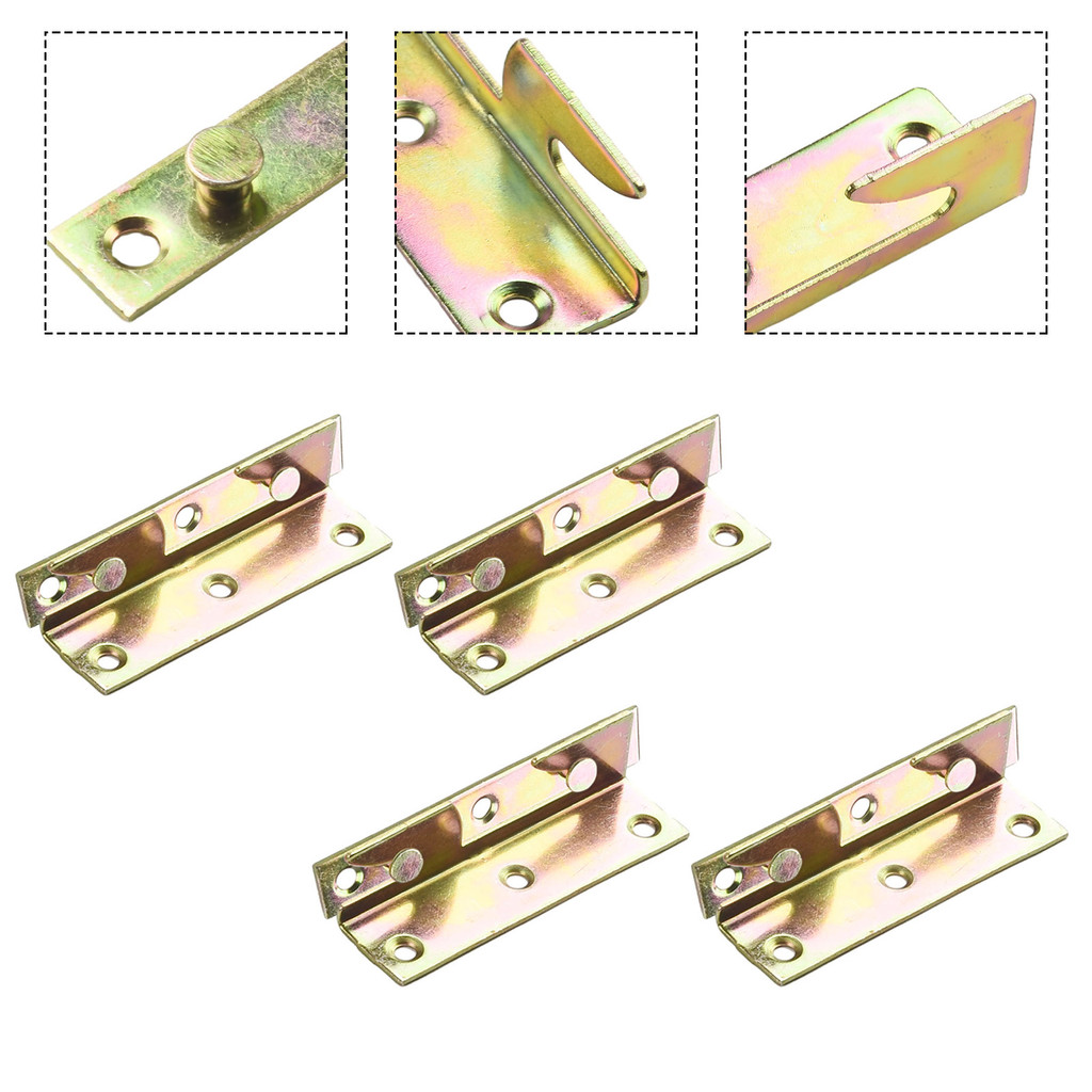 Jual 4 Sets Metal Bed Bracket Bed Frame Fixing Connecting Furniture ...