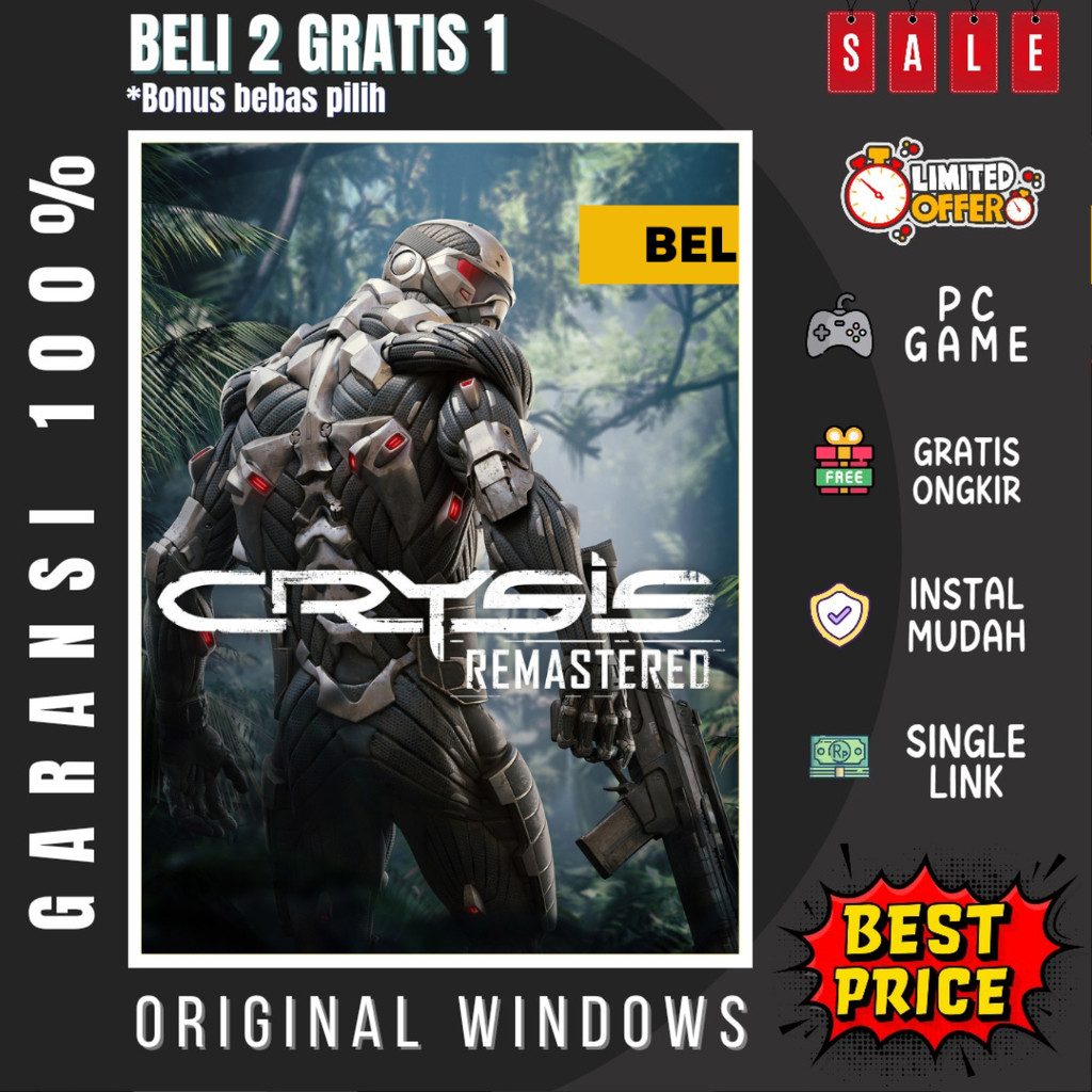 Jual Crysis Remastered - Game Pc - Game Laptop - Pc Games - BELI 2 GRATIS 1 - ORIGINAL WINDOWS ...