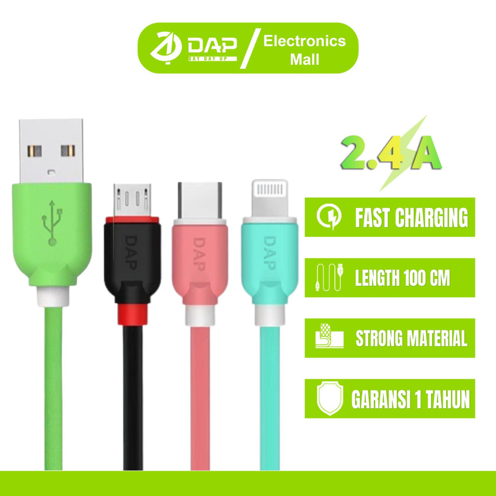 Jual DAP DY Series Kabel Data Micro Type-C Lightning Fast Charging 2.4A ...
