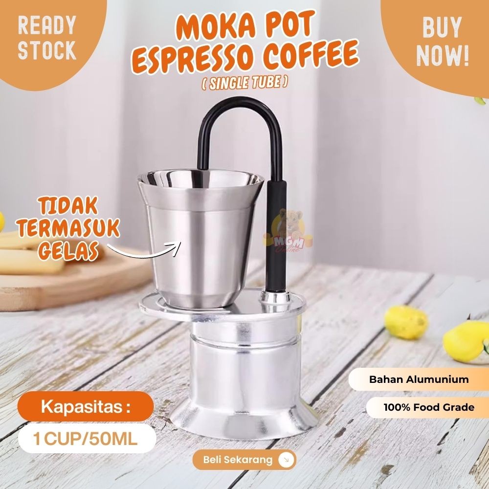 Jual SINGLE Moka Pot 1Cup Espresso Coffee Maker 1corong alumunium | Shopee Indonesia