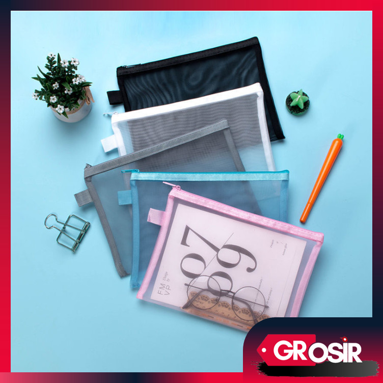 Jual Grosir - S6245 Kotak Pensil Jaring Resleting / Tempat Penyimpanan ...