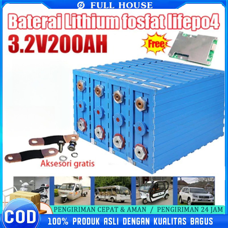 Jual Full House! 12V 200AH /120AH FREE BMS Baterai Barang baru Baterai Lifepo4 Baterai Surya ...