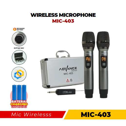 Jual Mic Advance Wireless Microphone Mic Double Digital Mikropon MIC ...
