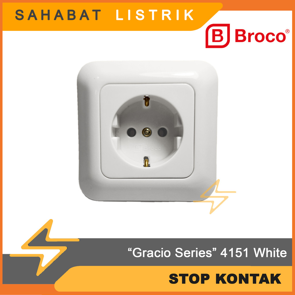 Jual BROCO STOP KONTAK GRACIO 4151 WHITE | Shopee Indonesia