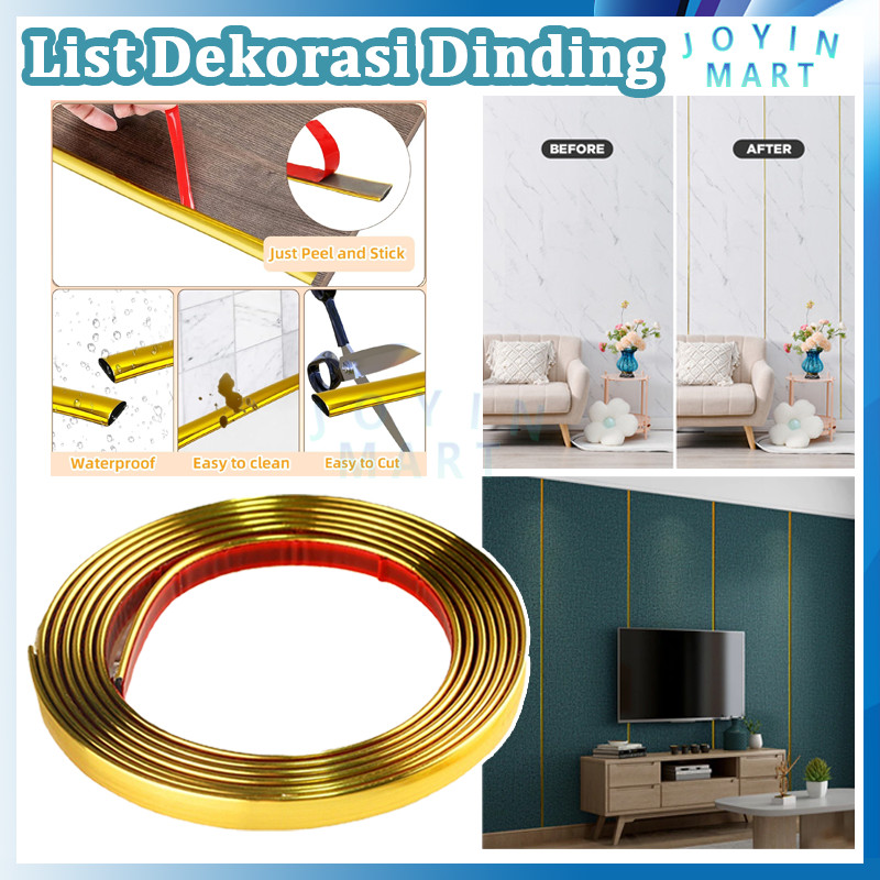 Jual 5 Meter List Plat Strip Dekorasi Dinding / List Strip Hairline ...