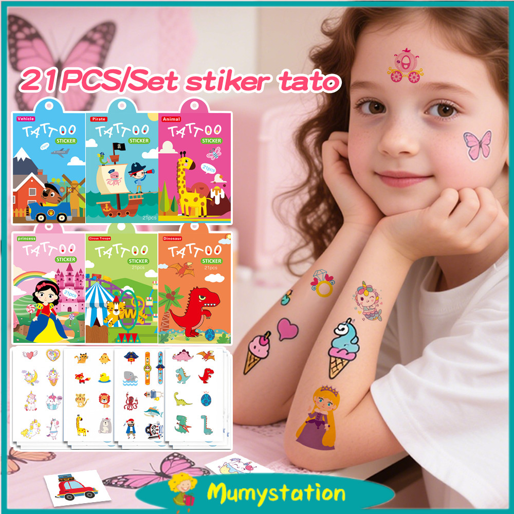 Jual Mumystation 21 Pcs Sticker Lucu Tatto Temporary Tatto Karakter ...