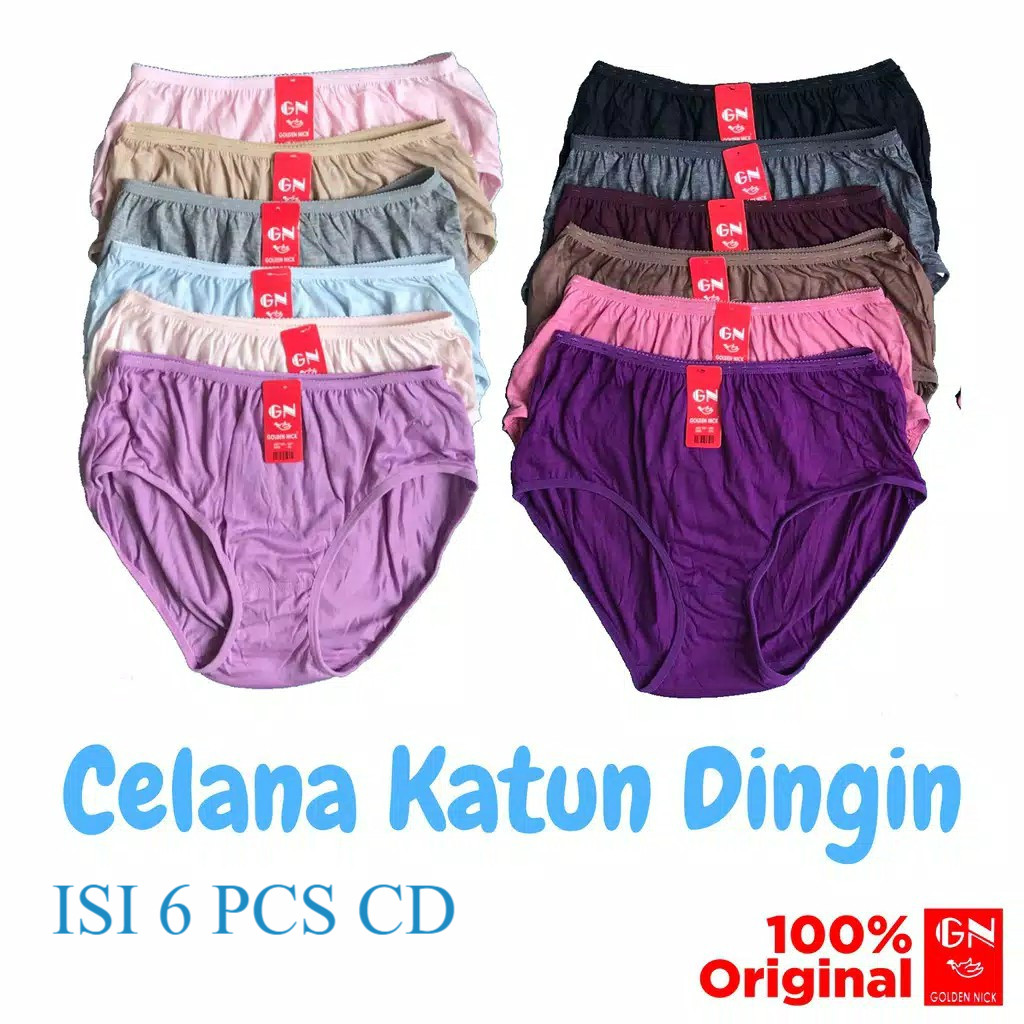 Jual CELDAM CORNER isi 6 Celana Dalam (CD) Golden Nick Katun Dingin GN ...