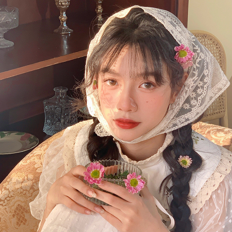 Jual Ramadan Sale Aesthetic Lace Scarf Syal Renda Wanita Korea Picnic ...