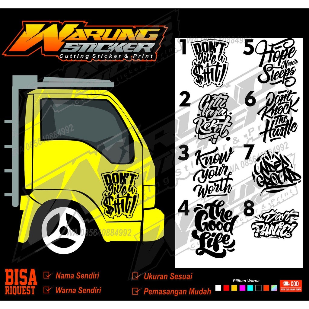 Jual STIKER PINTU TRUCK CANTER L300 RAGASA HINO DINA UMPLUNG CUTTING ...