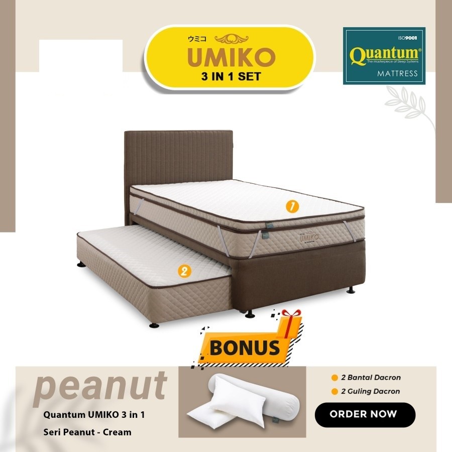 Jual Quantum Umiko springbed 2 in 1 sorong bed set by QUANTUM SPRINGBED | Shopee Indonesia