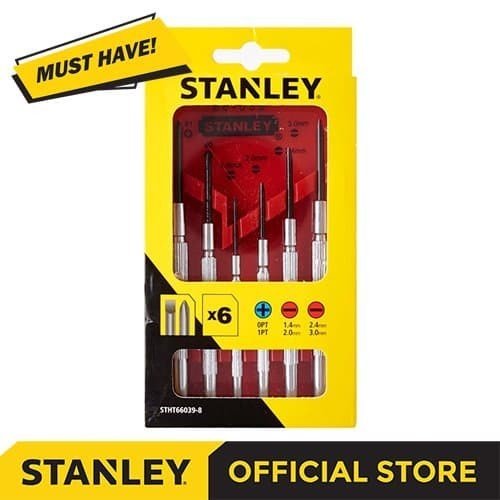 Jual Stanley Metal Precision Screwdriver Set / Obeng Set 6Pcs STHT66039 ...