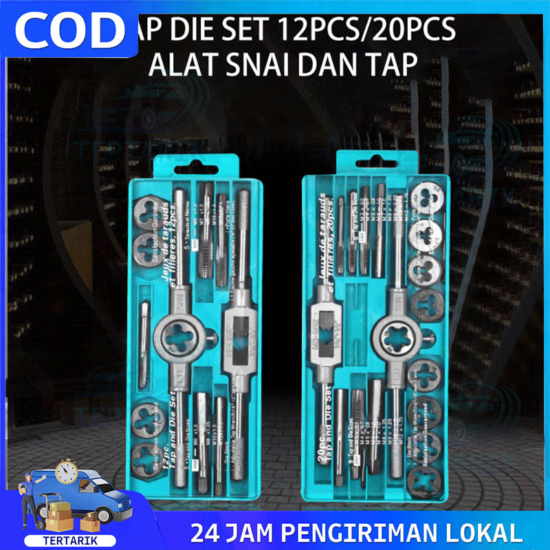 Jual Tap Die Set 12 20 pcs Alat Snai dan Tap Ulir Dart Mur Baut Alat ...
