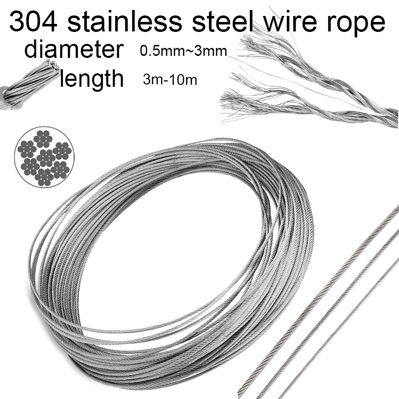 Jual 1pcs 7*7 304 stainless steel wire diameter 0.5mm-3.0mm heavy duty ...