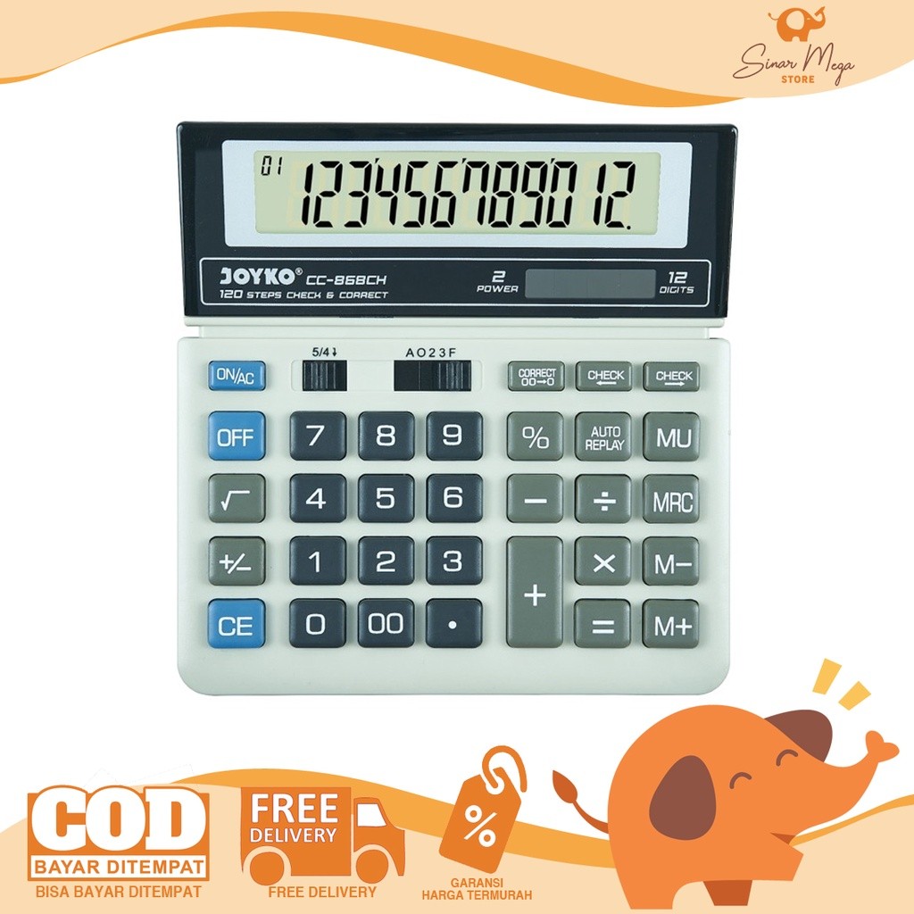 Jual Joyko Calculator CC-868CH / Kalkulator 12 Digits Murah Berkualitas | Shopee Indonesia