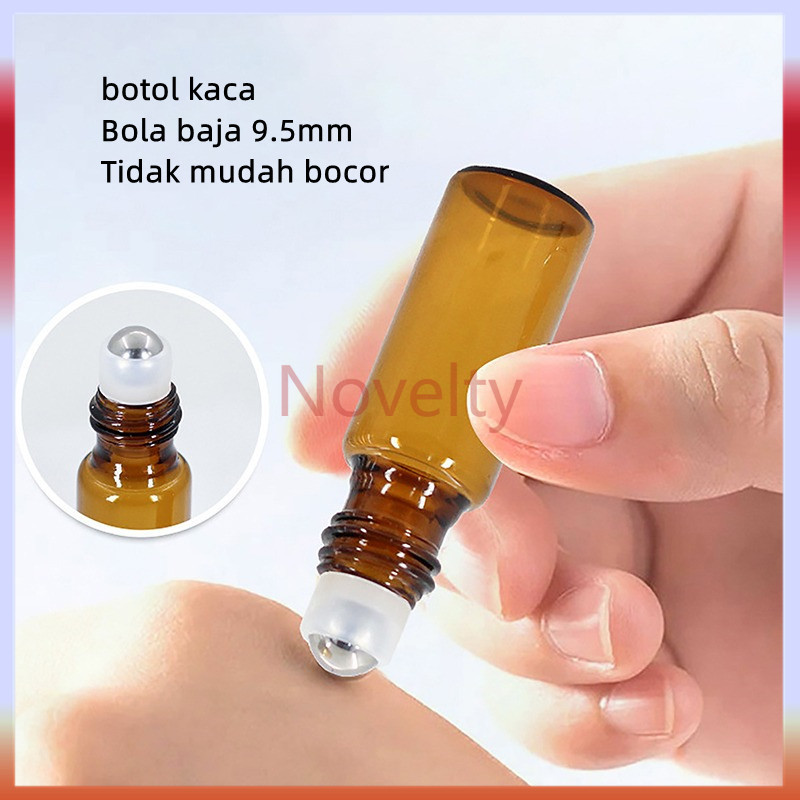 Jual Botol rol coklat silinder, botol parfum kaca, botol minyak ...