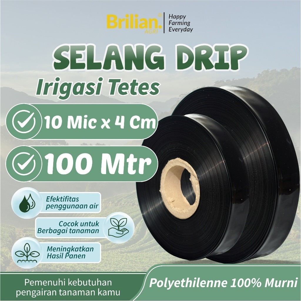 Jual Selang Drip Irigasi Pertanian 10 micron 4 cm 100 meter MEDIAKIT ...