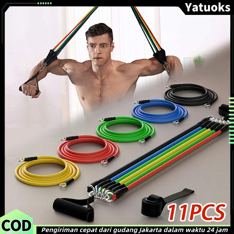 Jual 11PCS Pita Resistensi Kebugaran/New Power Resistance Band Set ...