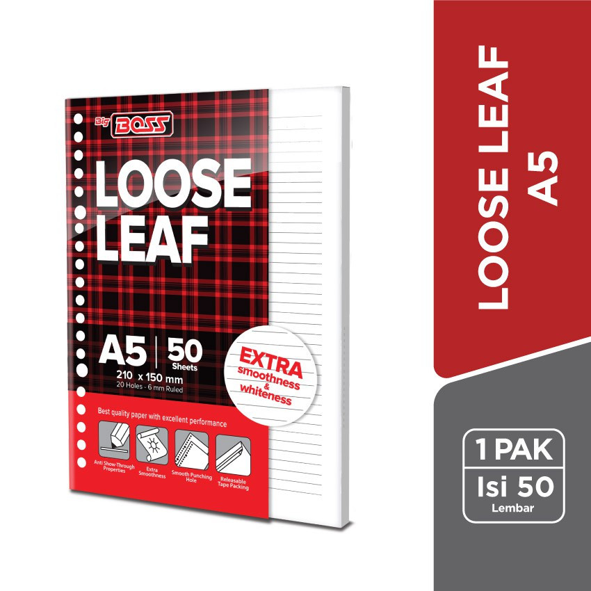 Jual Loose Leaf Garis Dan Polos Kertas File Note Isi Binder Garis Polos ...