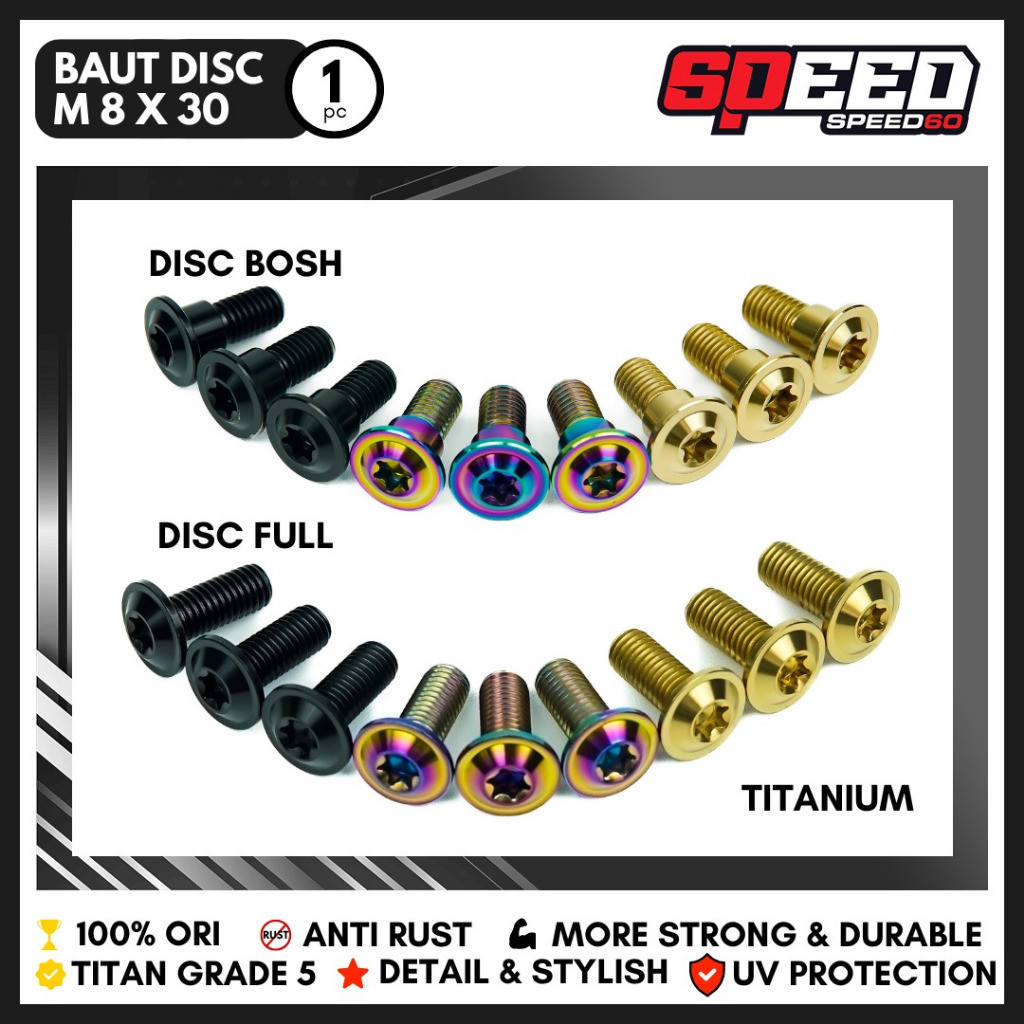 Jual Baut Disc Piringan Cakram 3 Cm Full Drat Knok Baut Titanium Grade 5 Probolt Thailand King ...