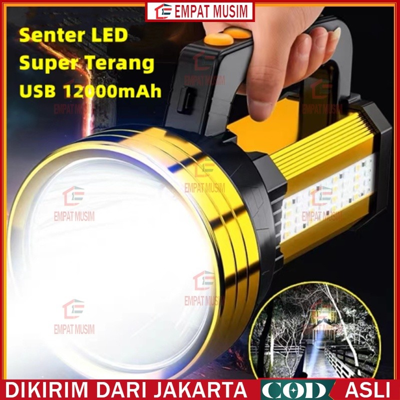 Jual Senter LED Super Terang Jarak Jauh 3 Mode Senter Camping Jumbo ...