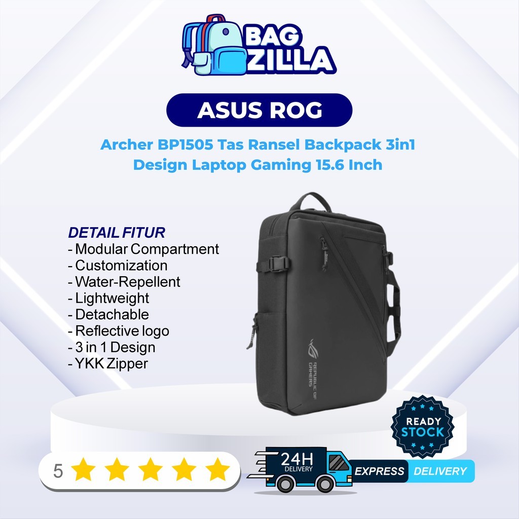 Jual ASUS ROG Archer BP1505 Tas Ransel Backpack 3in1 Design Laptop ...