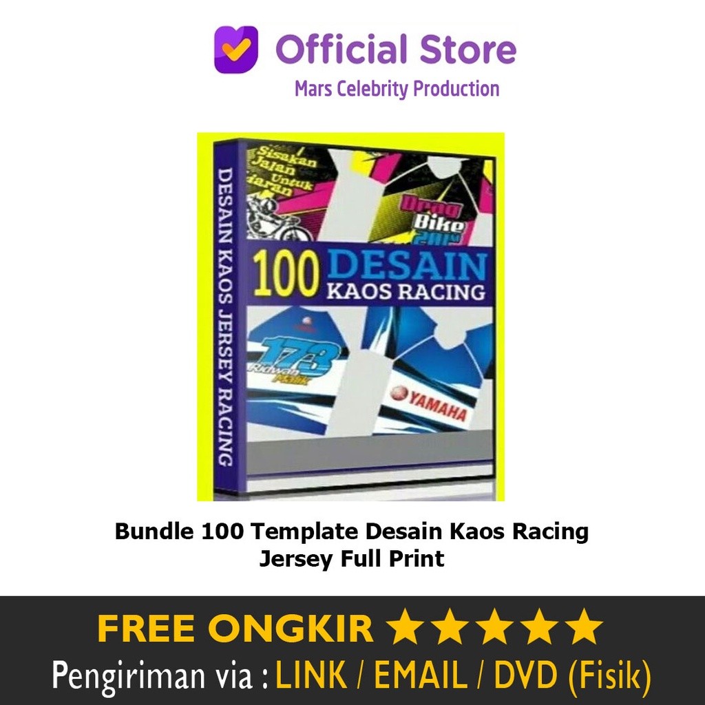 Jual Bundle 100 Template Desain Kaos Racing Jersey Full Print T-Shirt ...