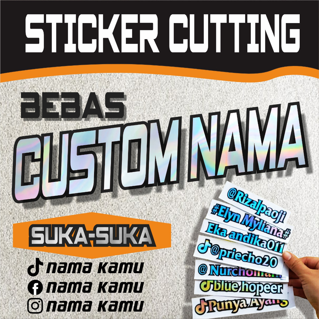 Jual STICKER SETIKER STIKER CUTTING CUSTOM NAMA LOGO SOSMED | Shopee ...