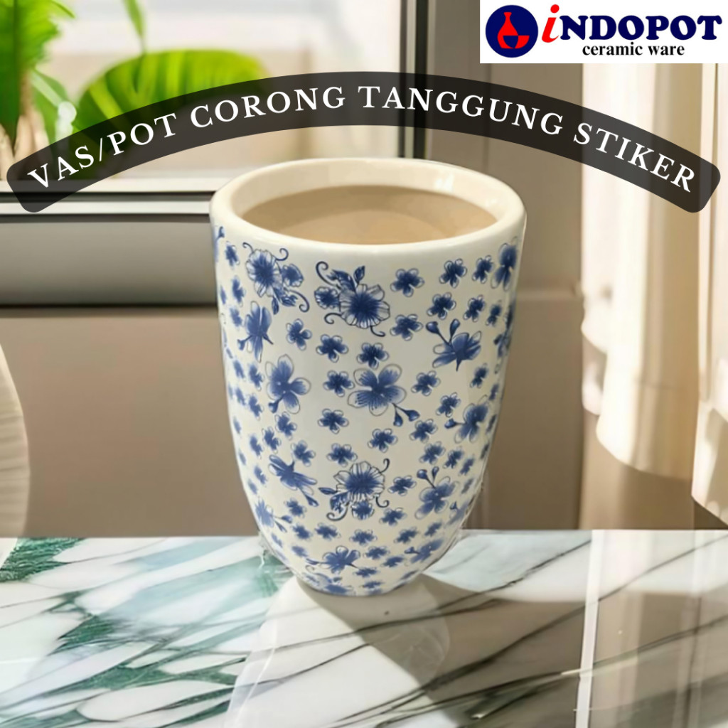 Jual Vas Pot Besar Keramik Model Corong bisa untuk dekorasi rumah ...