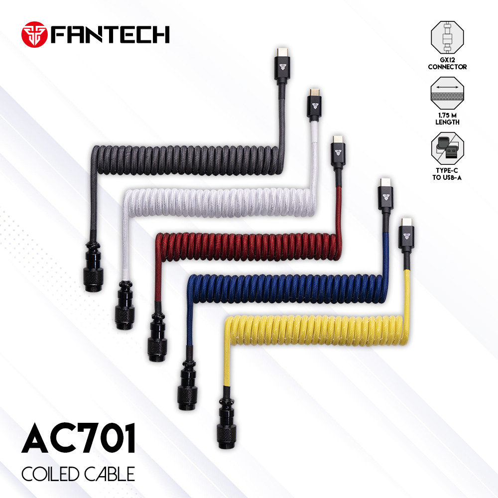 Jual Fantech Coiled Cable Type C Aviator AC701 Kabel Keyboard ...