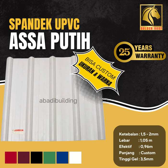 Jual Atap Spandek UPVC Putih White Lapis ASSA - Setara Royal Roof dan ...